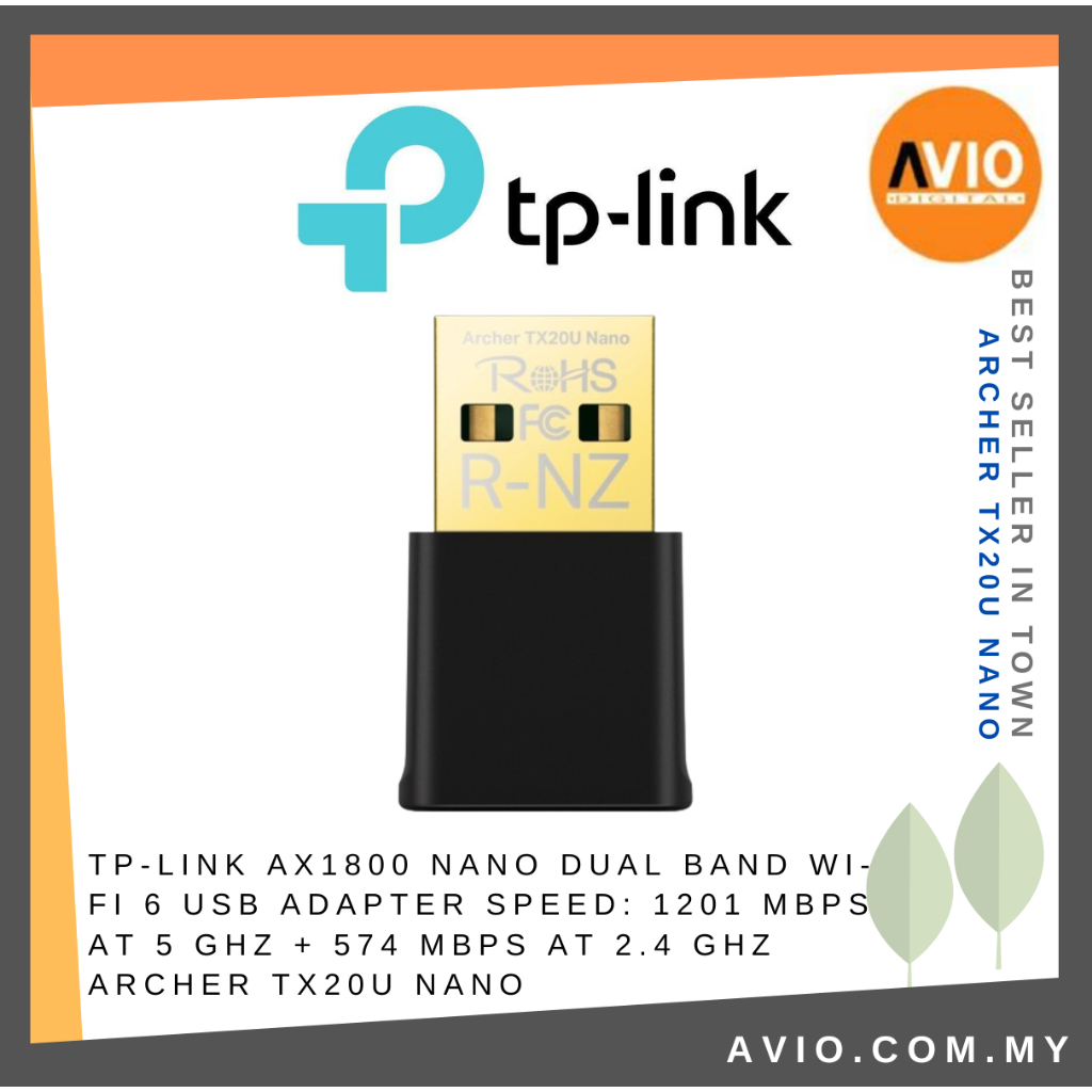 TP-LINK Tplink AX1800 Network Wireless Wifi 6 USB Adapter Dual Band ...