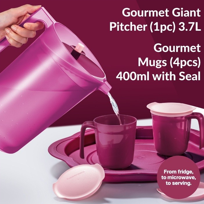 Original Tupperware | Gourmet Giant Pitcher Jugs Mugs Cups 3.7L | Kendi ...