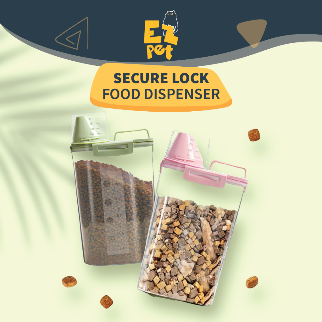 EZPET🐱2.5L Pet Food Storage Dispenser Pet Food Container Bekas Makanan ...