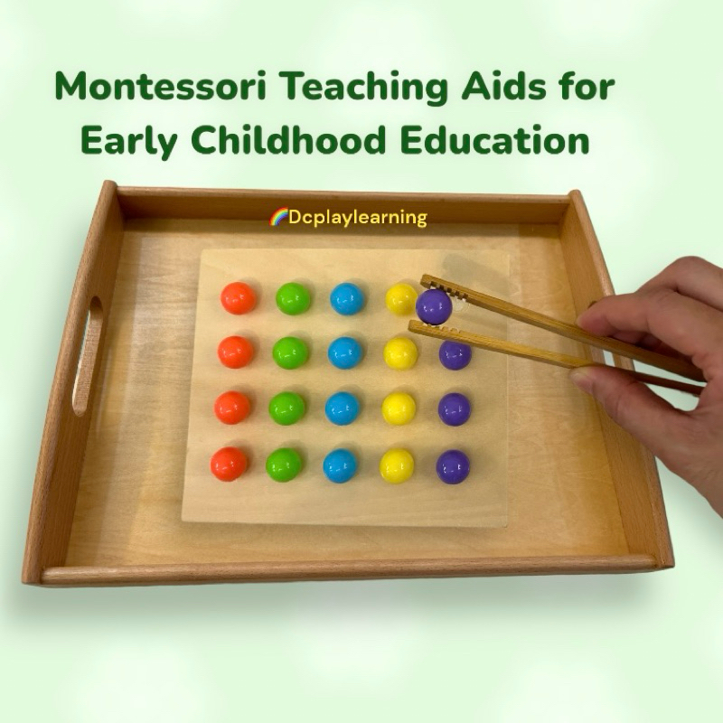 Dcplaylearning Montessori Teaching Aids Transferring marbles onto a ...