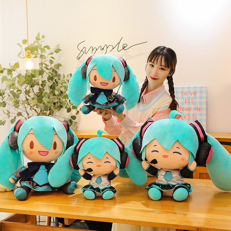 Hatsune Miku Plush Toy Cute Girl Cartoon Manga Doll Soft Comfort ...