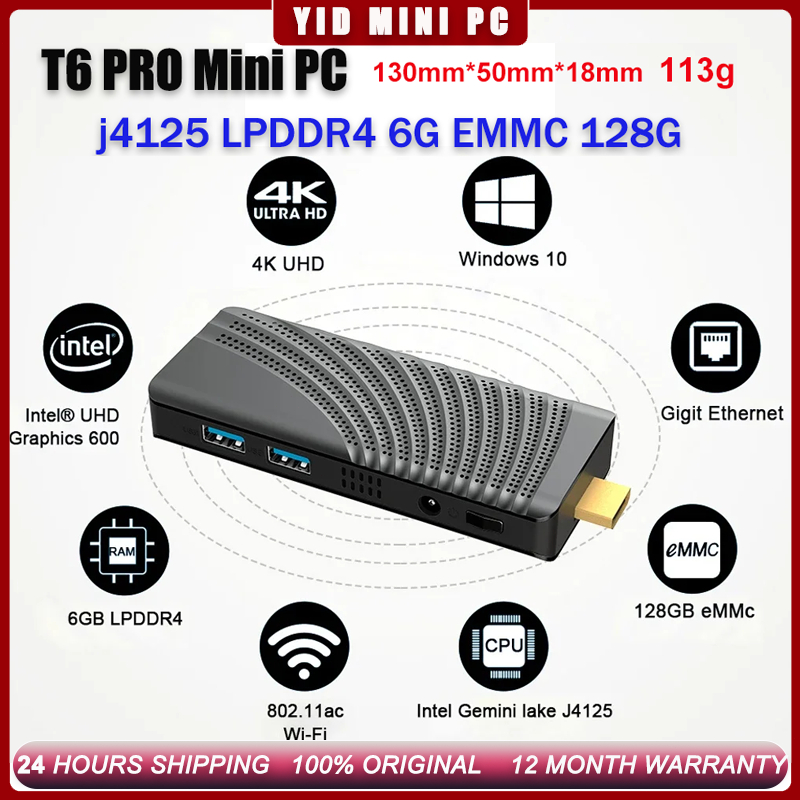T6 PRO Mini PC Computador Intel Gemini Lake J4125 Windows 10 6GB RAM ...