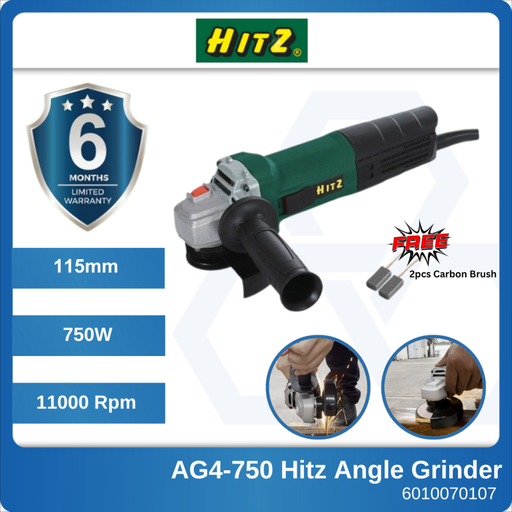 HITZ 750W 115MM Angle Grinder (AG4-750) Mesin Potong Gosok Besi ...