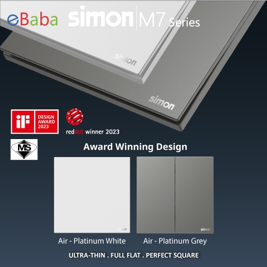 SIMON[European Brand] M7 Series White & Grey Switch / Switches & Socket ...