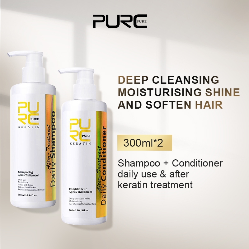 PURC Daily Hair Care Set 300ml Cleans Scalp Nourishes Hair Shiny Smooth ...