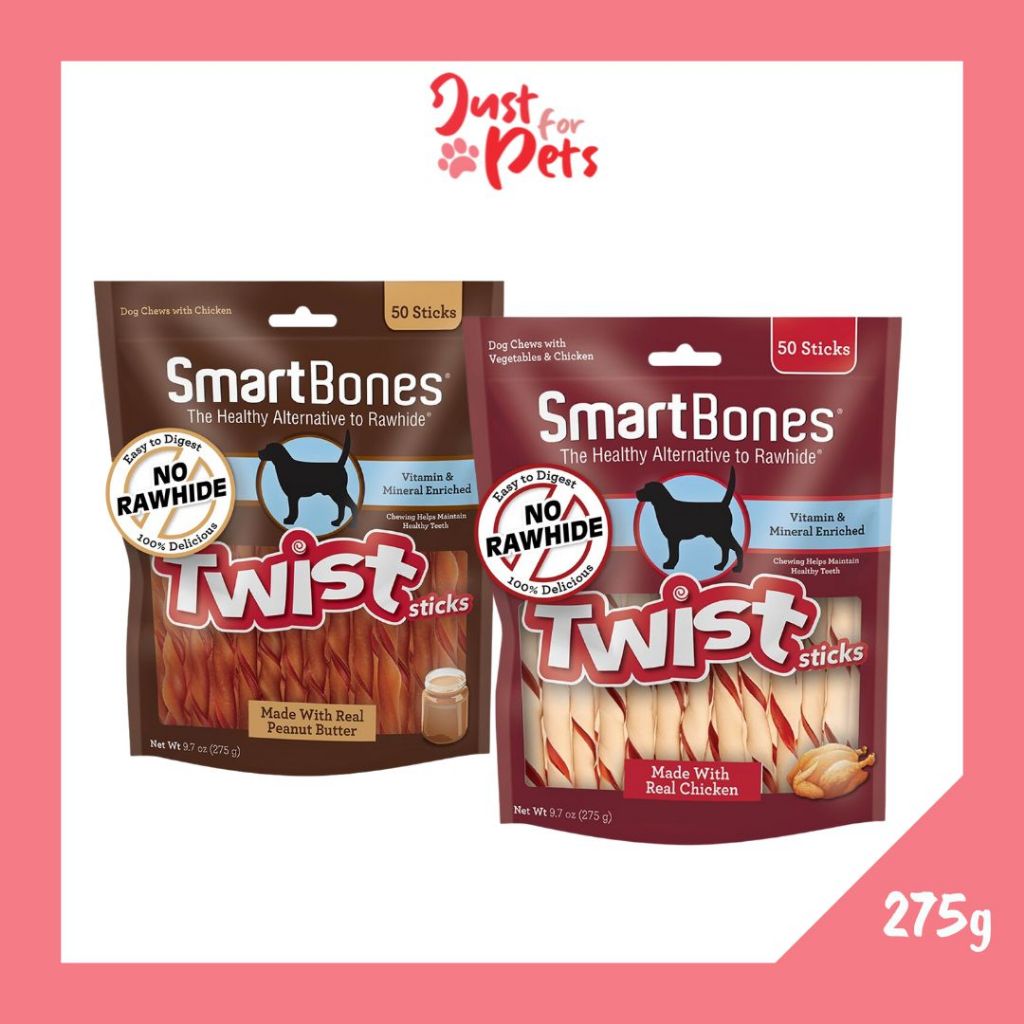 Smartbones Twist 50 Sticks Dog Treat 275g (Peanut Butter / Chicken ...