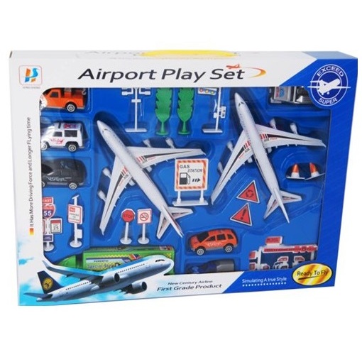 Airport Play Set Simulation Pretend Play Pilot Mini Figure Airplane Toy ...