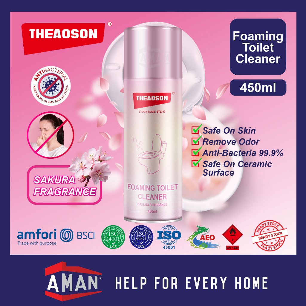 THEAOSON Bubble Toilet Foam Cleaner Stain Remover Toilet Bowl Cleaning ...