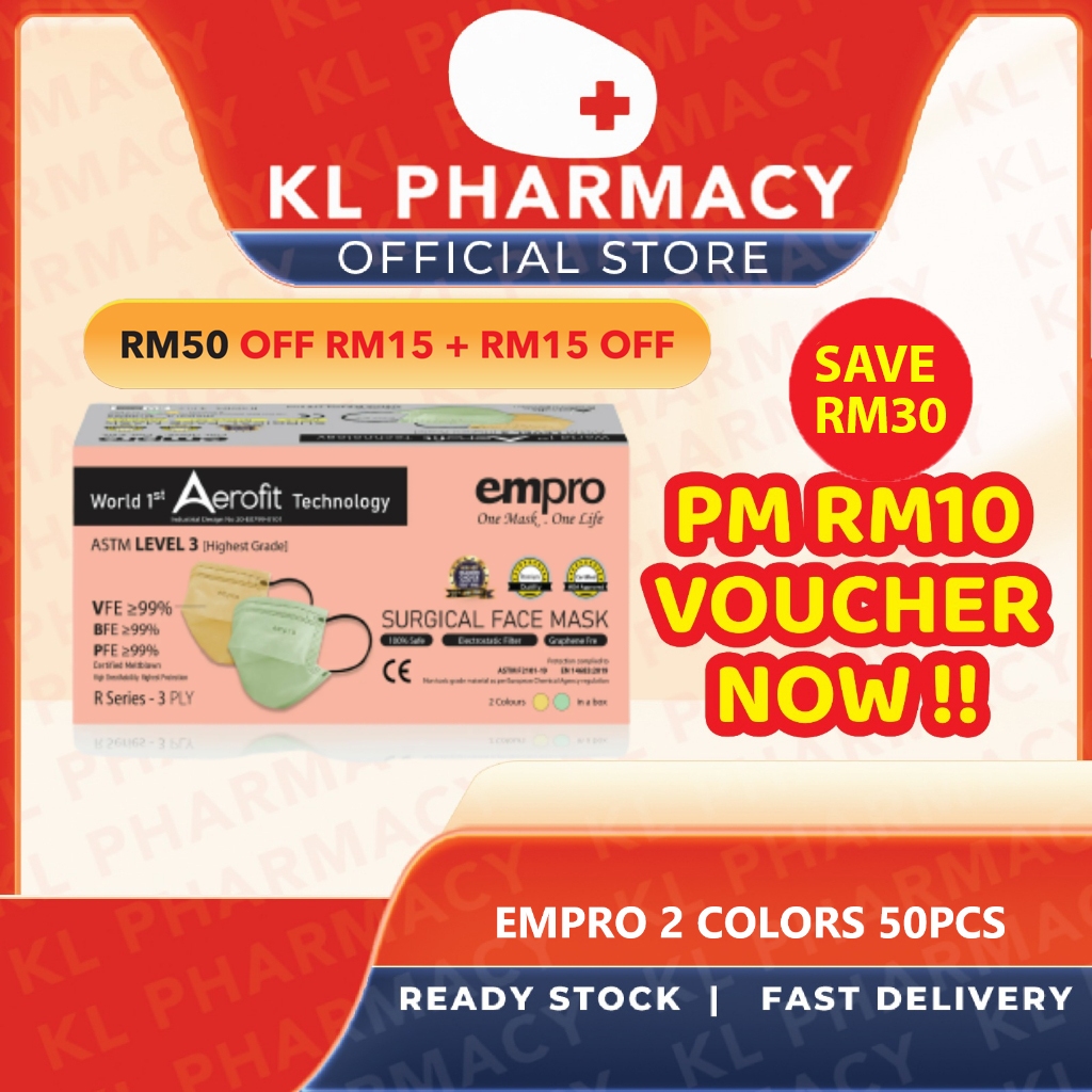 [KL PHAMRACY]EMPRO SIGNATURE New Rainbow Surgical Face Mask Box- BFE ≥ ...