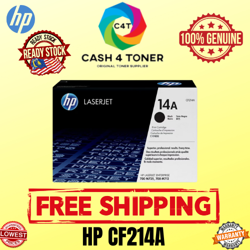 GENUINE HP CF214A 14A Black Original Toner Cartridge M712dn M712n ...