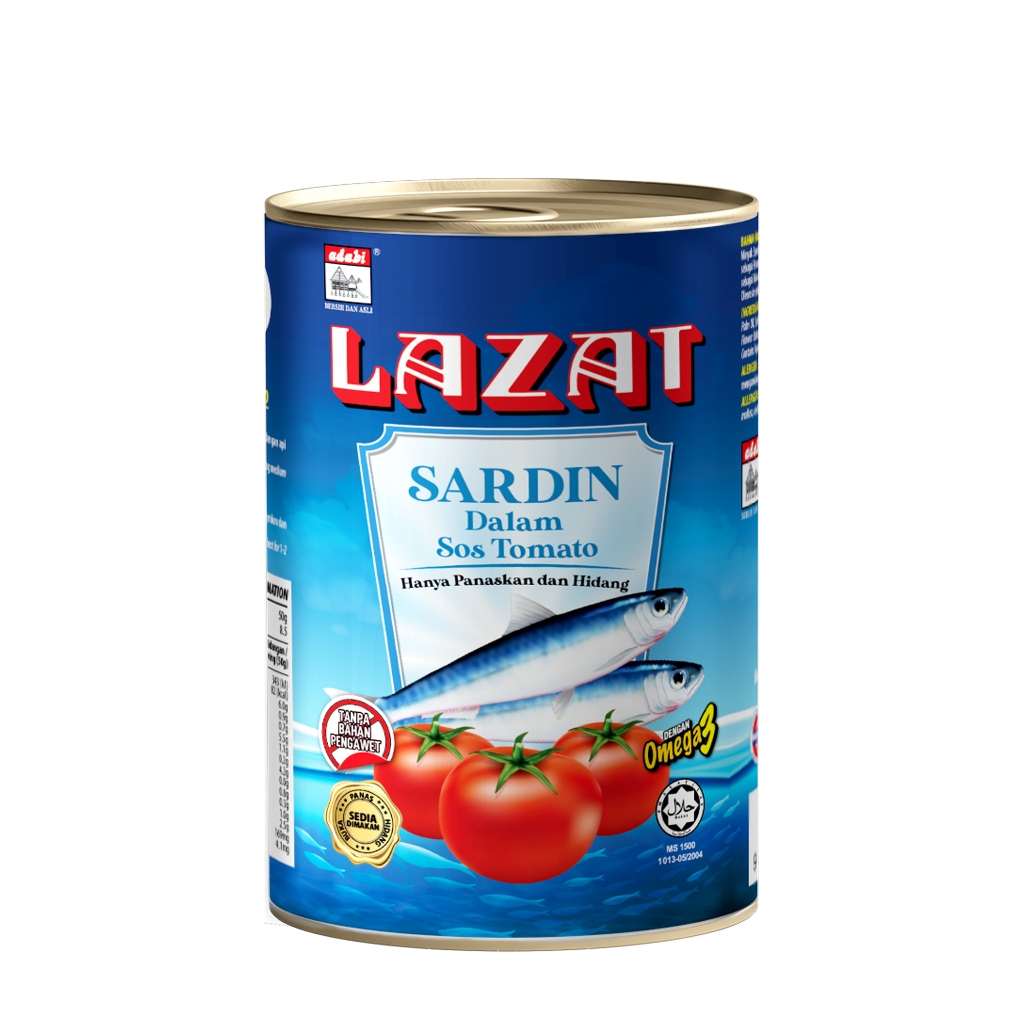 LAZAT Sardin dalam Sos Tomato 425g | Shopee Malaysia