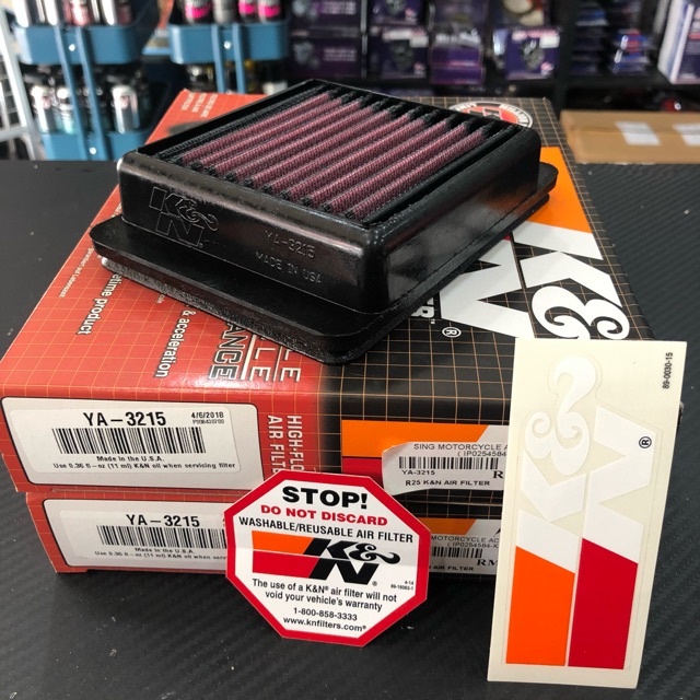 ORIGINAL K&N AIR FILTER YAMAHA R25 V1 V2 R25V1 R25V2 MT25 Penapis Angin ...