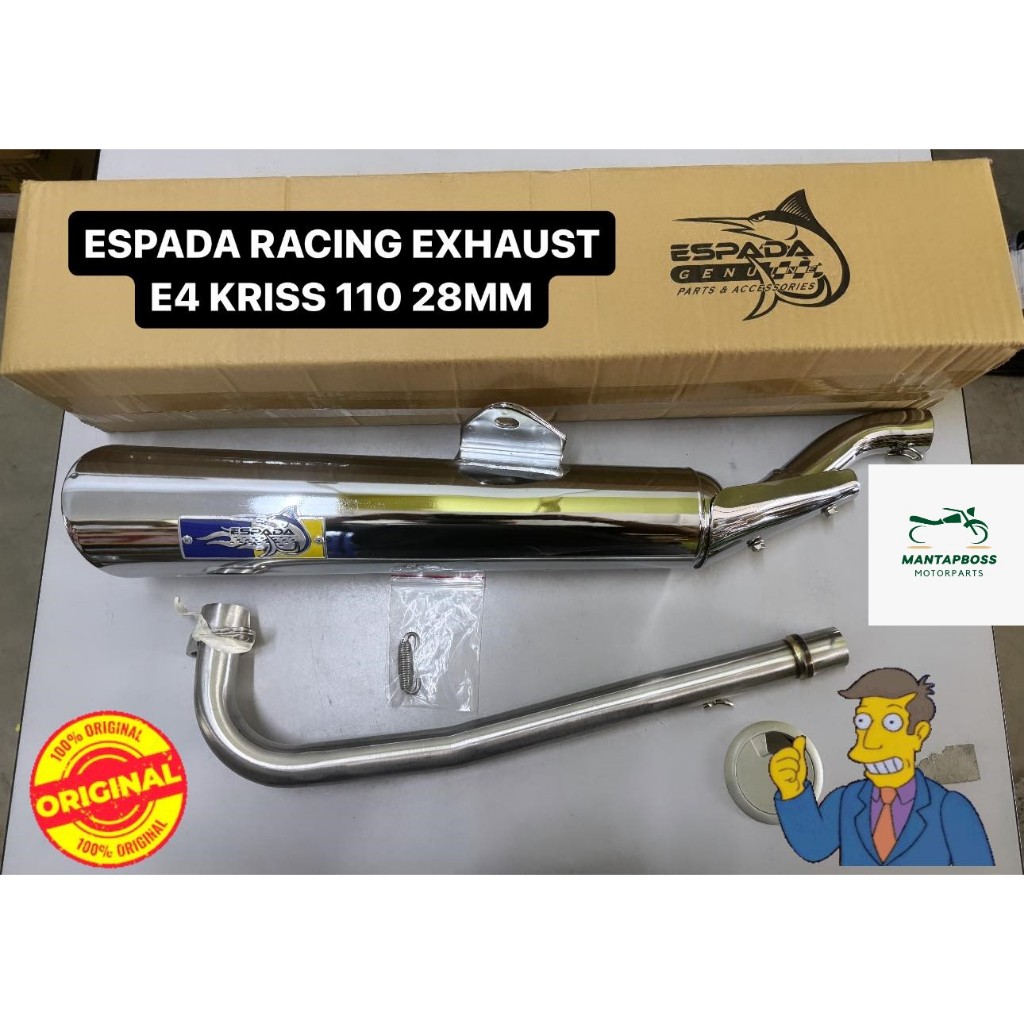ESPADA RACING E4 EXHAUST MODENAS KRISS 110 STANDARD RACING EXHAUST BIG BORE CUTTING STANDARD ...