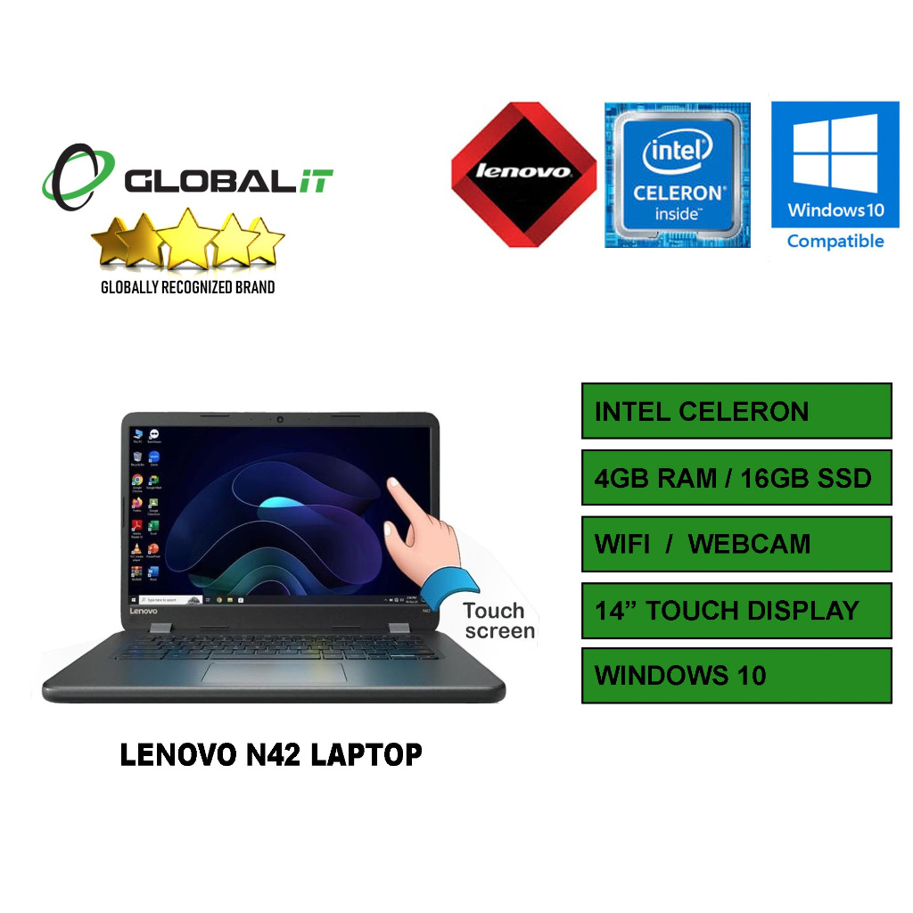 (Refurbished) Lenovo N42 Windows Laptop / 14" inch Touch Display ...