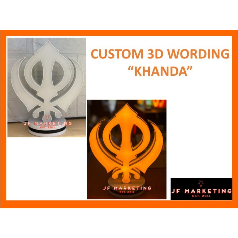Custom 3D Wording C/W Led Light / KHANDA IMAGE | Shopee Malaysia