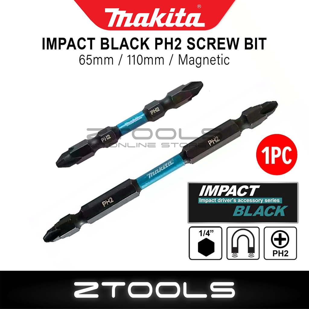 (1pc) Makita PH2 Screwdriver Drill Bit | IMPACT BLACK | 65MM & 110MM ...