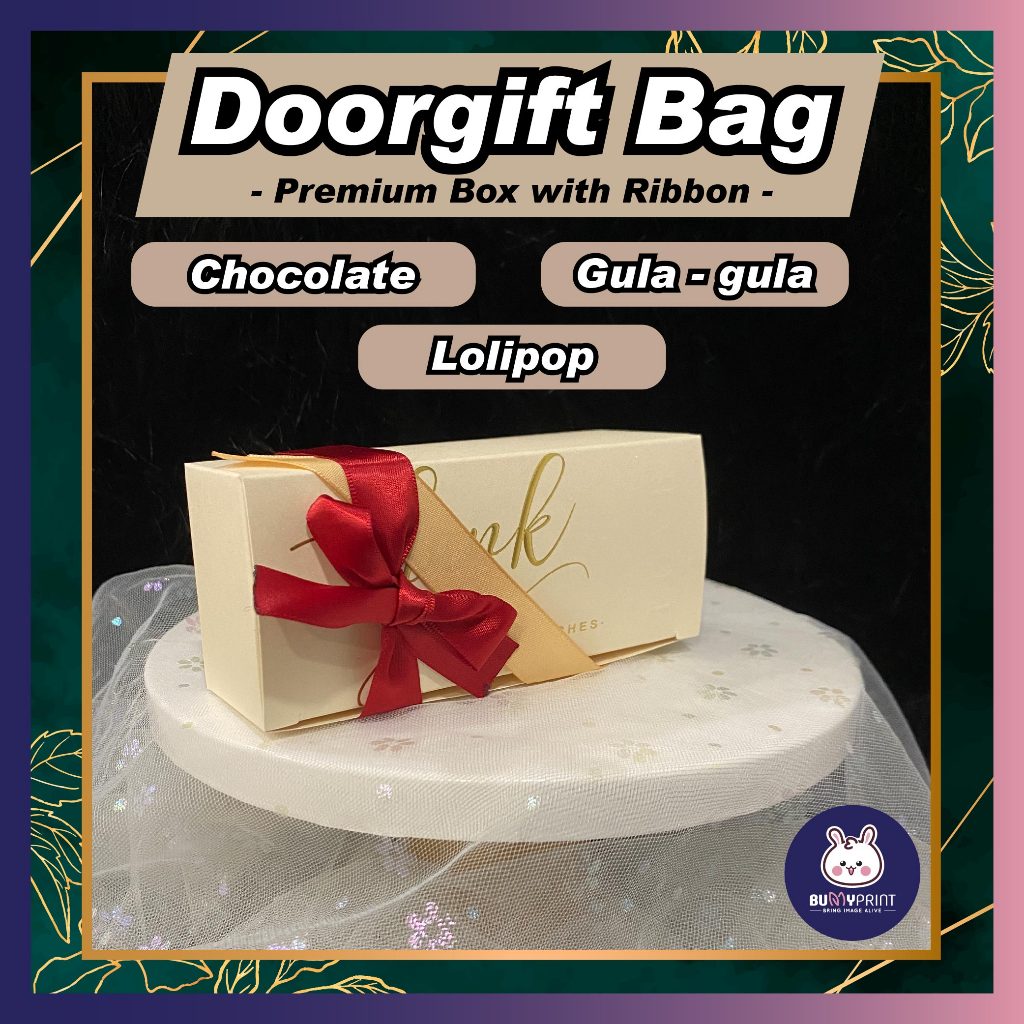 Premium Box with Ribbon - Goodies Box - Kotak Cenderahati - Gift Box ...