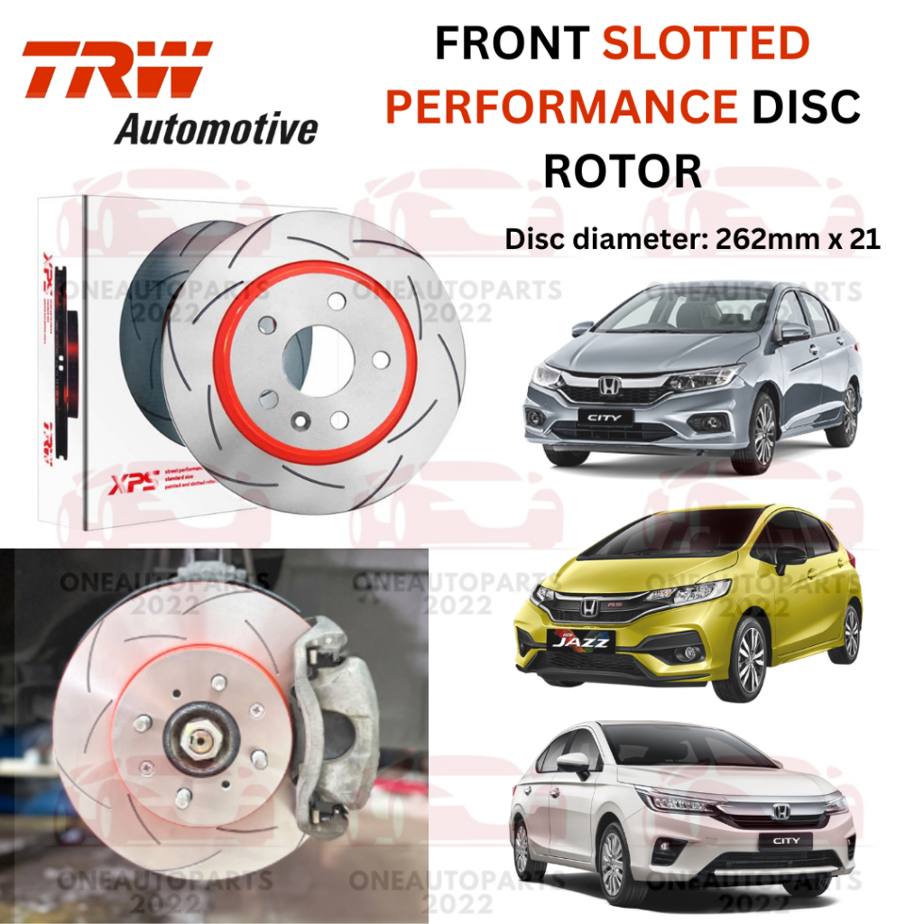 TRW XPS FRONT SLOTTED PERFORMANCE DISC ROTOR HONDA CITY T9A GM6 GM7 GN2 ...