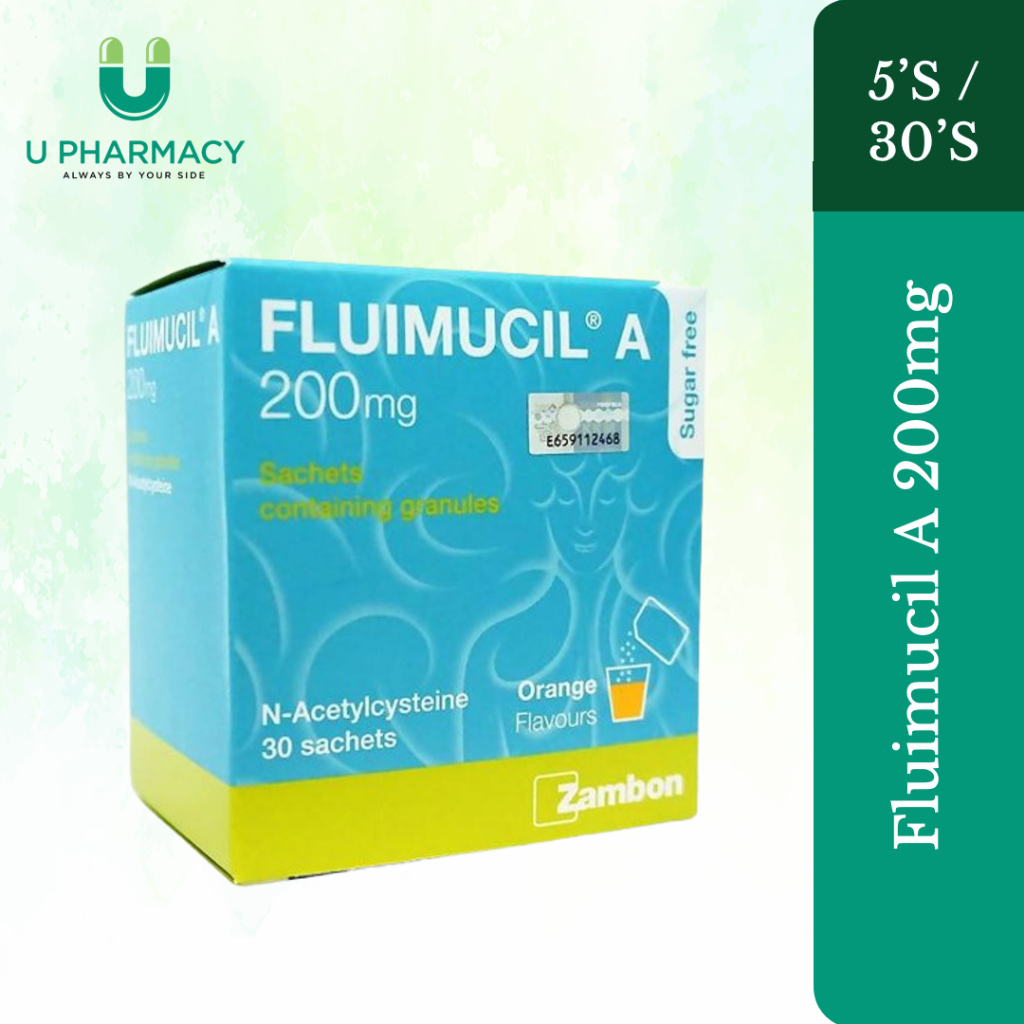 (U Pharmacy) Fluimucil A 200mg (Orange Flavour) 5'S / 30'S (EXP: 10/26 ...