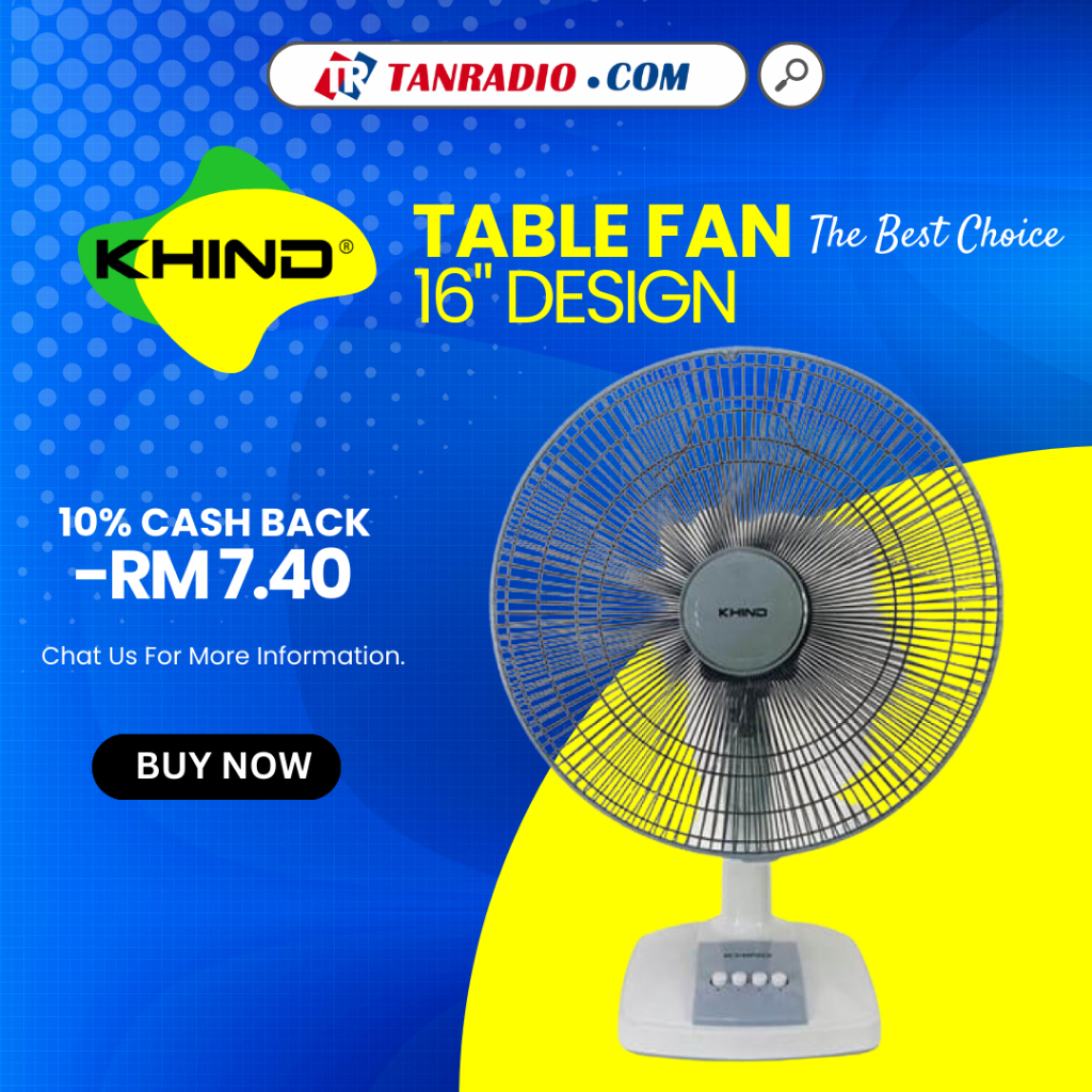 Khind Kipas Angin Meja 16" Table Fan 3 Blade TF166 桌扇 | Shopee Malaysia