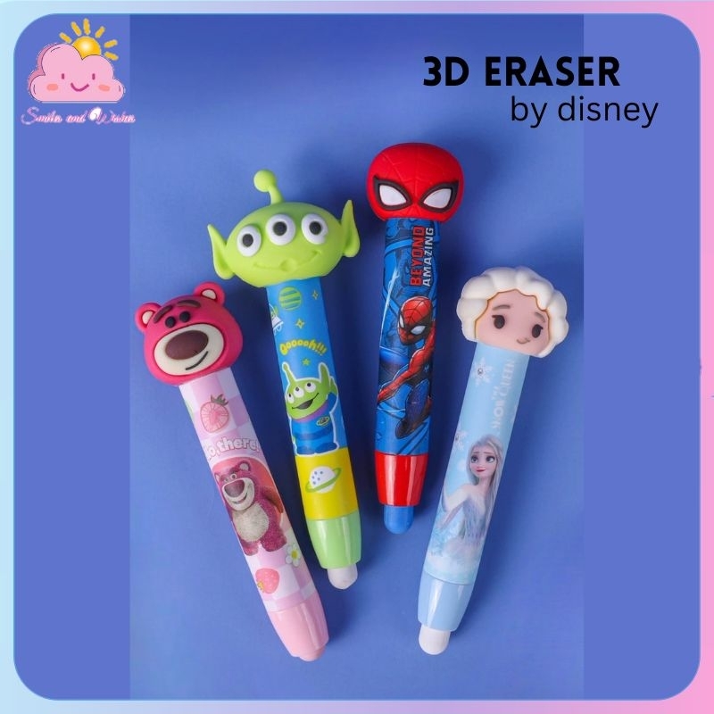 DISNEY 3D Eraser Dust-free Rubber Pemadam Comel Creative Stationery ...