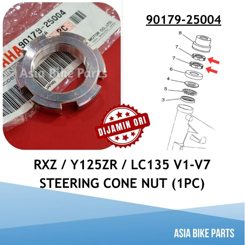 Yamaha Original Y125ZR / RXZ / LC135 V1 V2 V3 V4 V5 V6 V7 Steering Cone ...