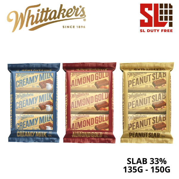 Whittaker’s (Almond Gold/Peanut/Hazelnut Slab) Choco 3 Flavour(120G ...