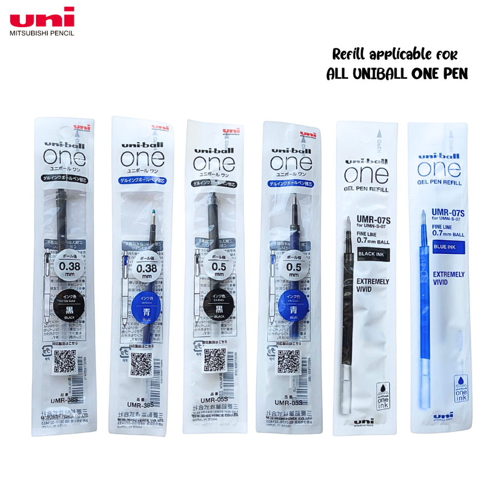 【Uni】Uni-ball One Gel Pen Refill 0.38mm/0.5mm/0.7mm UMR-38S/UMR-05S/UMR ...