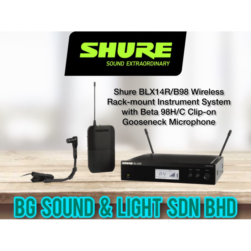 Shure BLX14R/B98 Wireless Rack-mount Instrument System with Beta 98H/C ...