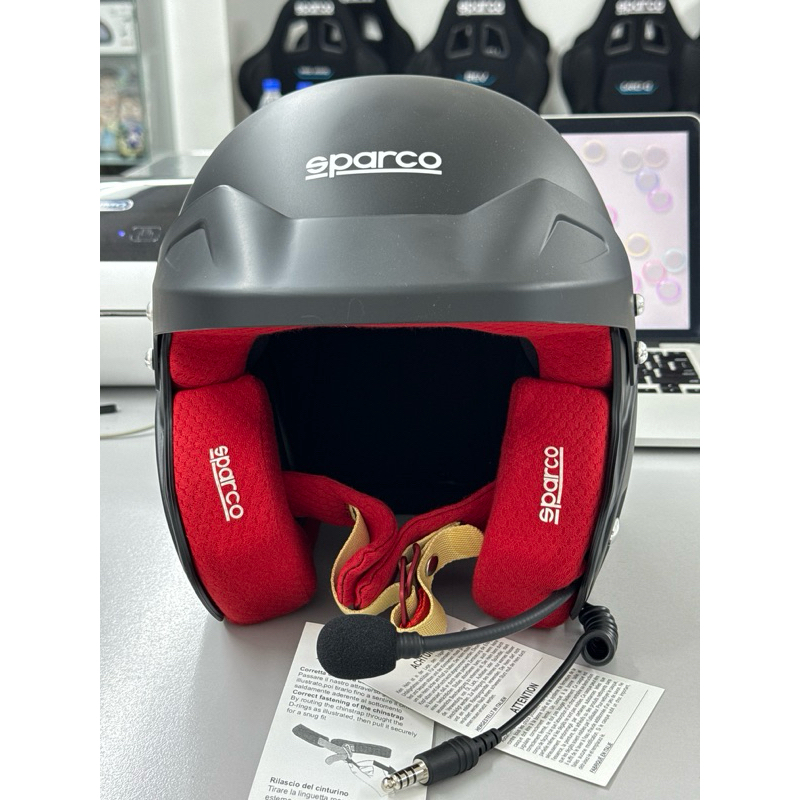SPARCO RJ-I Open Face FIA Helmet / Black / FIA 8859-2015 / SNELL SA2020 ...