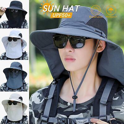 Fisherman hat Outdoor Windproof Sun Hat Hiking Hat Full Face Cover Cap ...