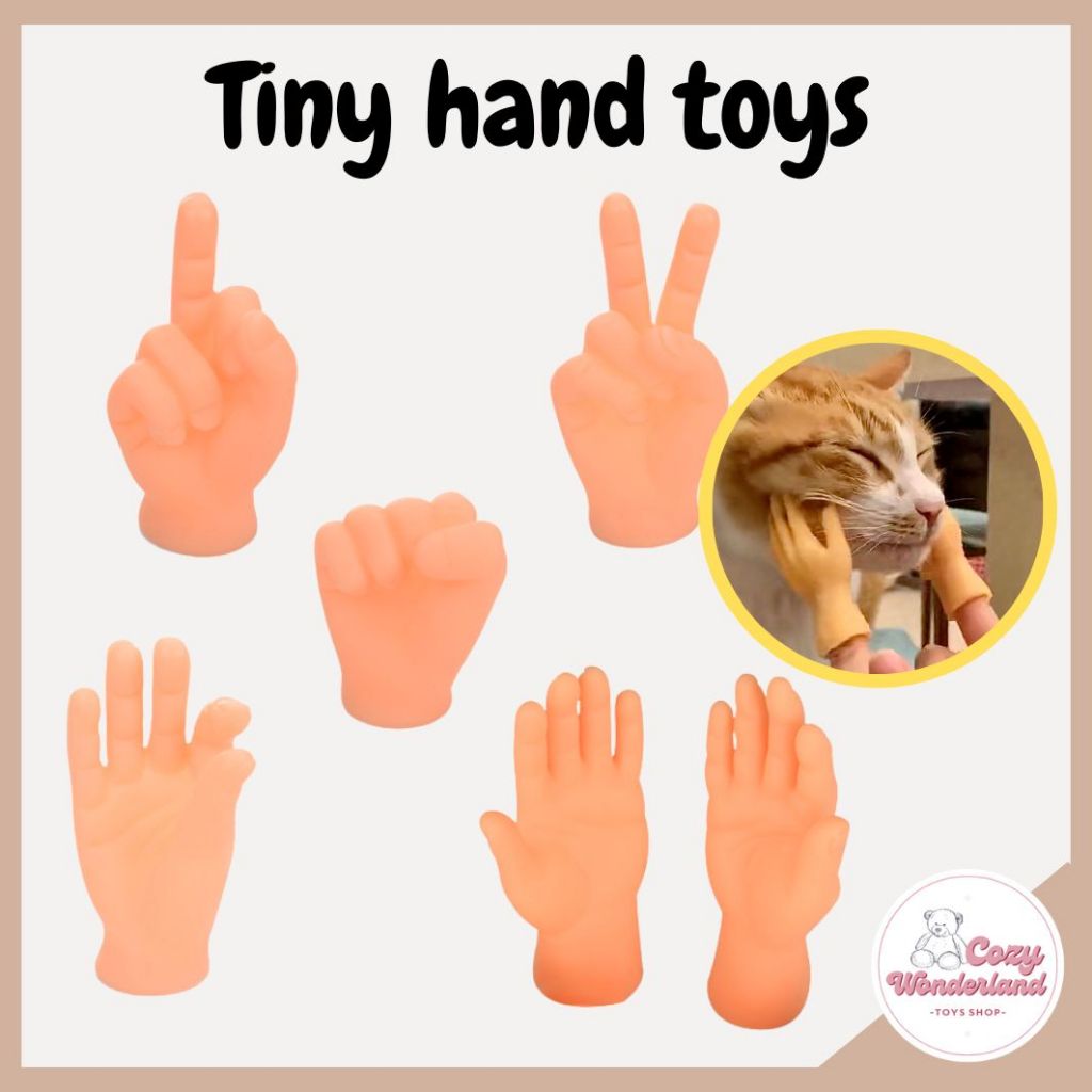 [6 Patterns] Cats Funny Finger Massage Left And Right Super Mini Tiny ...