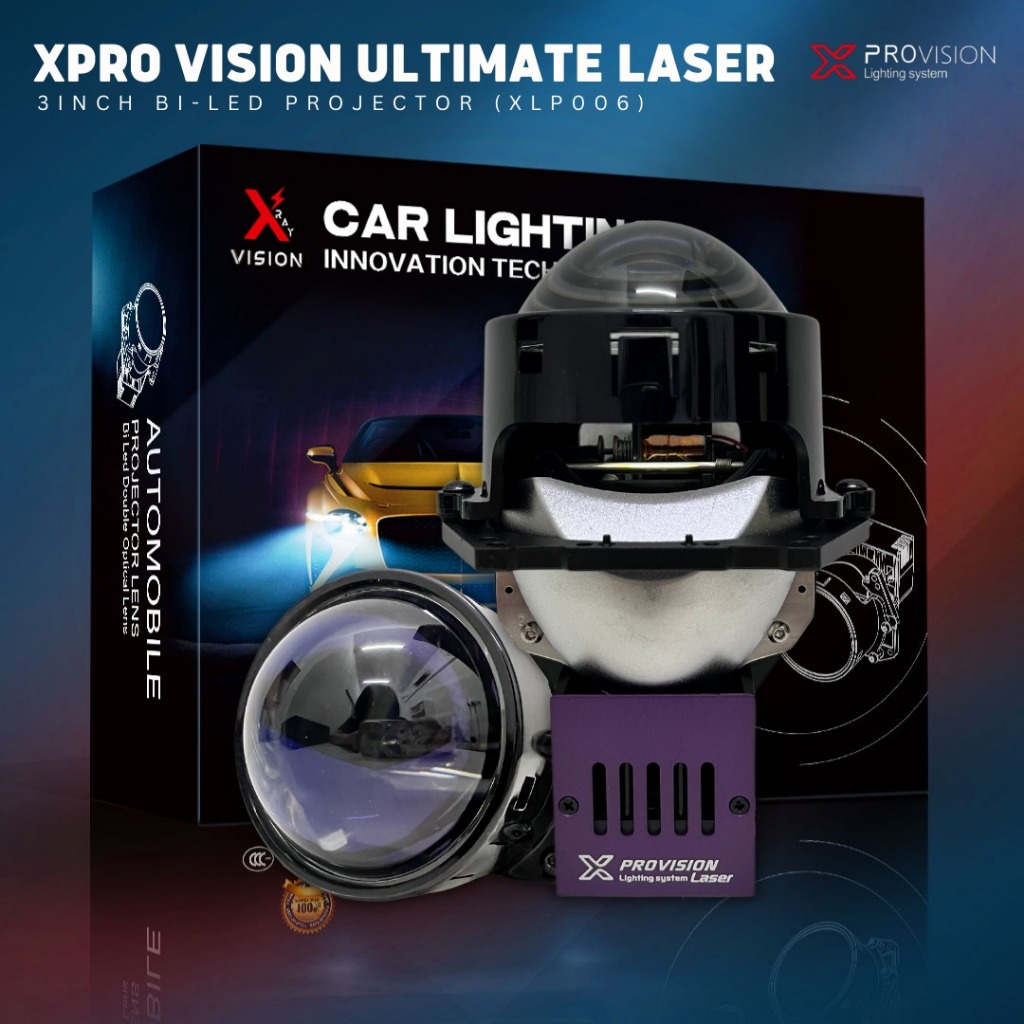 XPRO VISION ULTIMATE LASER 3 INCH BI-LED HEADLIGHT SYSTEM 5800K #XLP006 ...