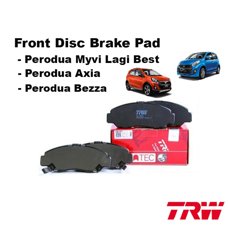 Perodua Myvi Lagi Best, Axia, Bezza Front Disc Brake Pad Trw Brand ...