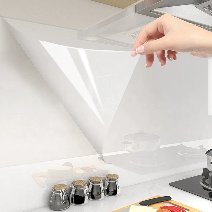 60cm x 5M Transparent Anti-oil Wall Sticker Self Adhesive Heat ...