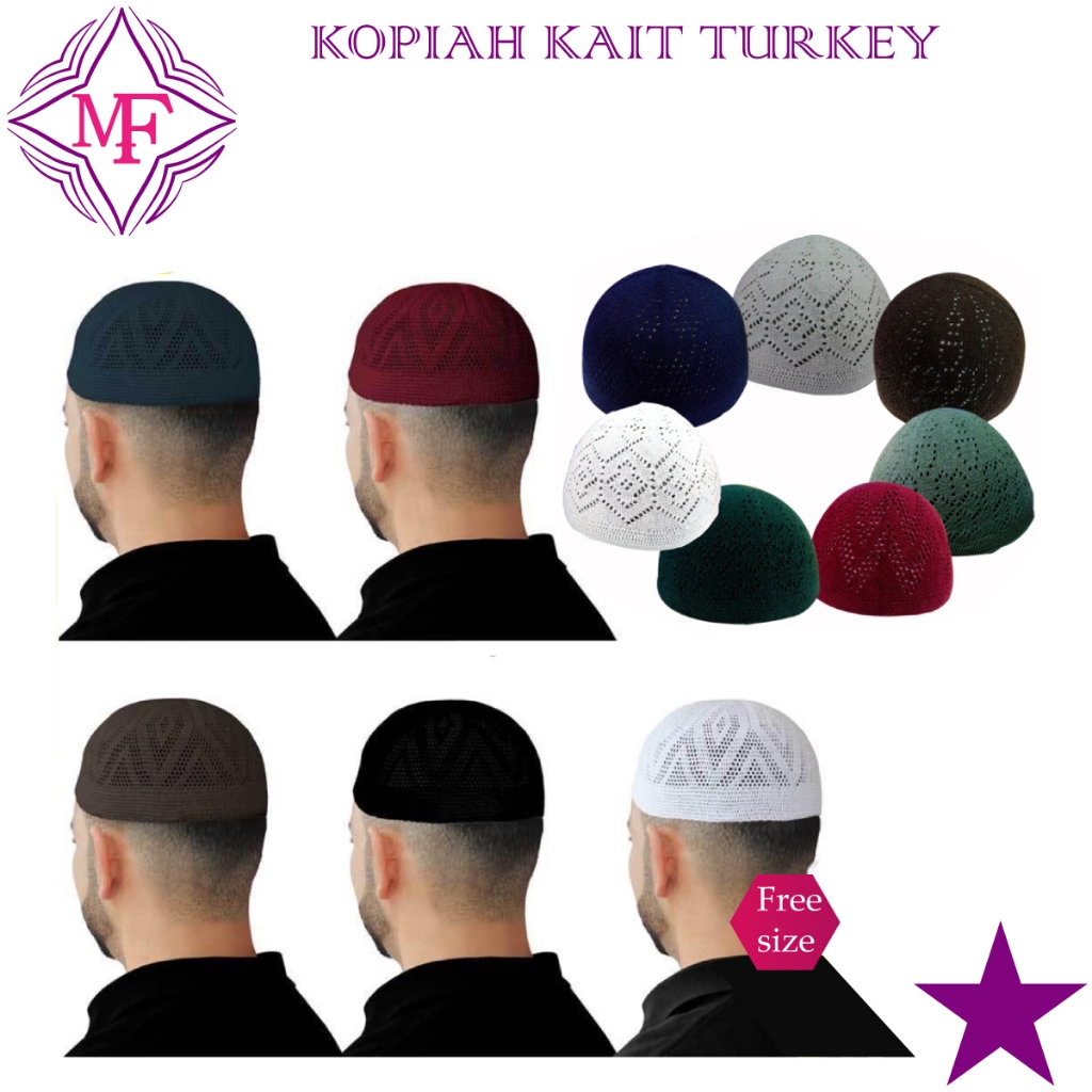 KOPIAH KAIT TURKEY MIHRAB BENANG HIGH QUALLITY EXCLUSIF TURKEY CAP FREE ...