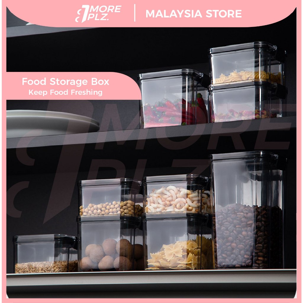 Food Grade Airtight Food Storage Container Stackable Plastic Kitchen ...