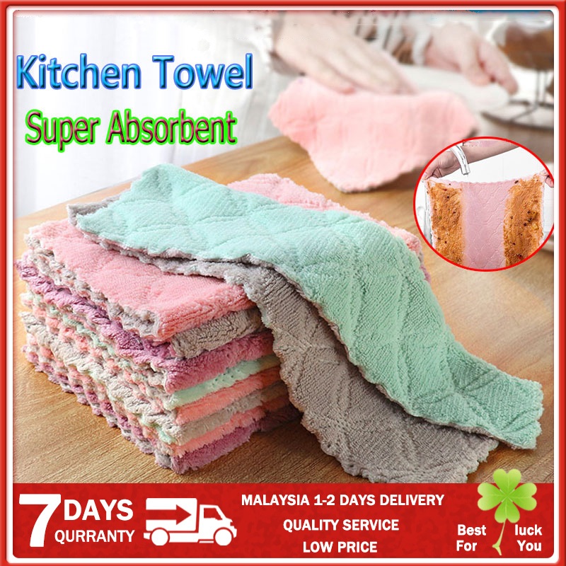 🖐👌Kitchen Towel Microfiber Kain Lap Super Absorbent Kitchen Rag ...