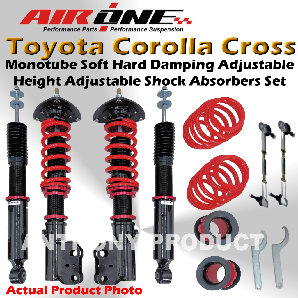 AIRONE Toyota Corolla Cross Monotube Soft Hard Adjustable Absorber body ...
