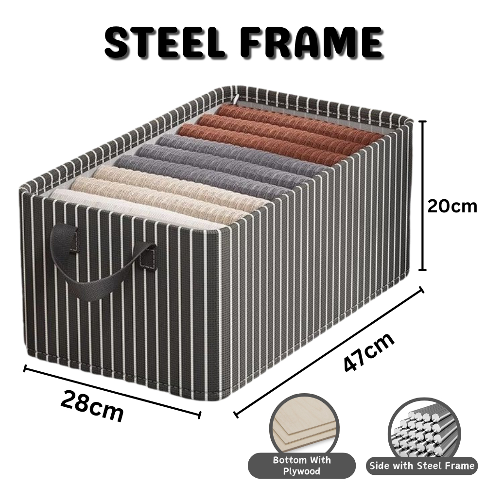 Foldable Storage Box Steel Frame Clothes Organizer Box Storage Basket ...