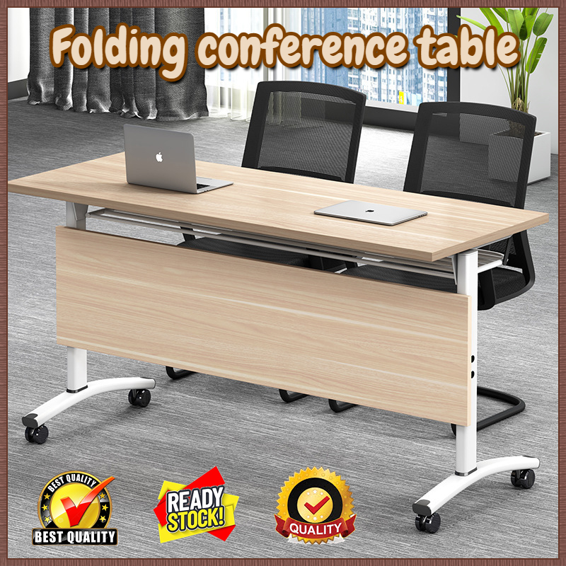 Folding conference table Training table office desk rectangular double ...