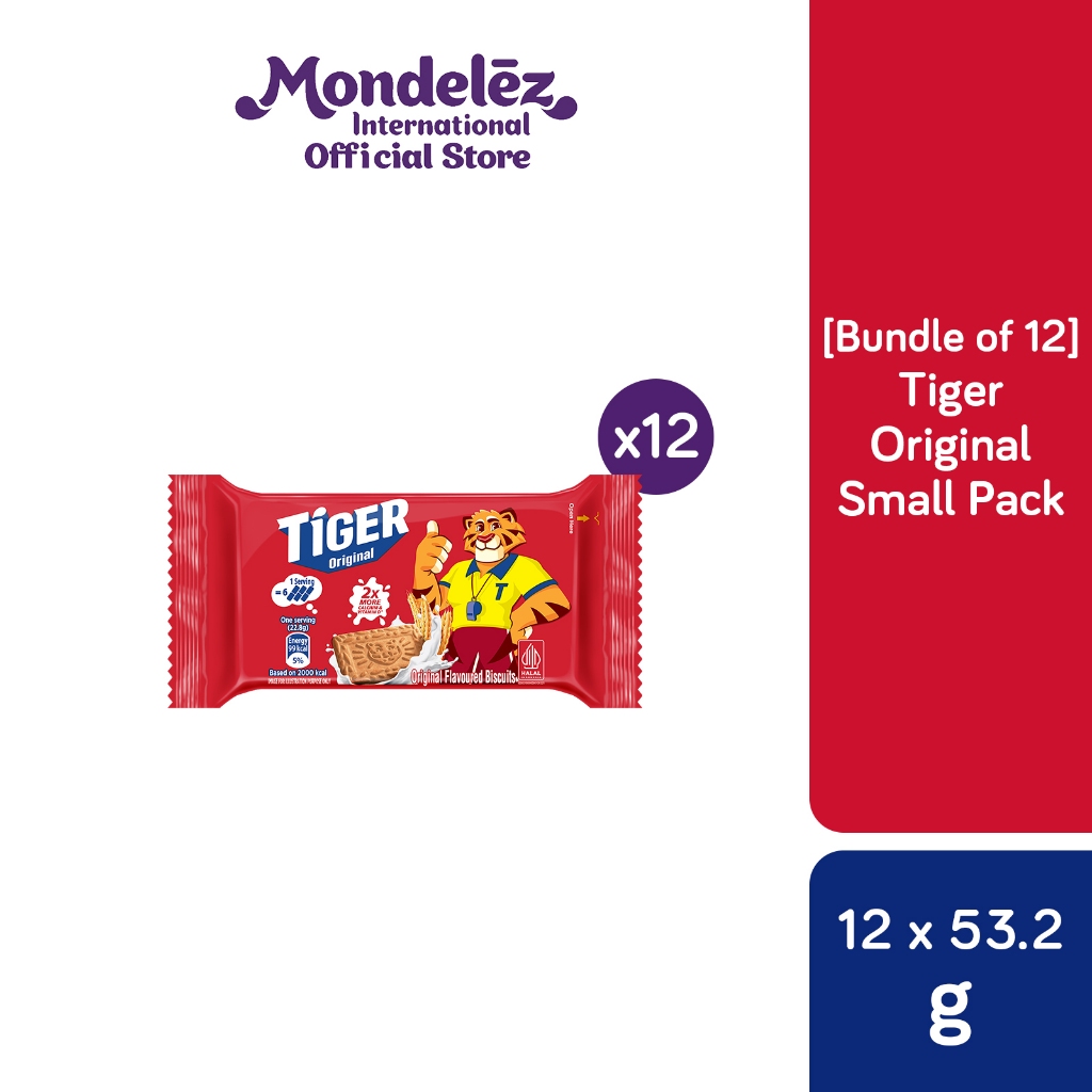 Tiger Biscuits Small Pack Original/Chocolate/Susu (53.2g/75g x 12 ...