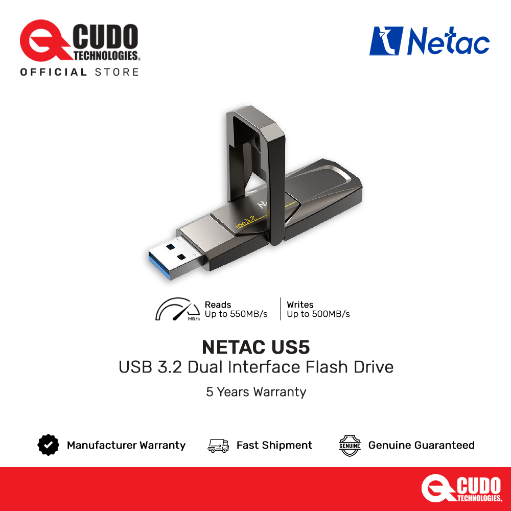 Netac US5 USB 3.2 Gen 2 Dual Interface Flash Drive (512GB / 1TB) | Shopee Malaysia