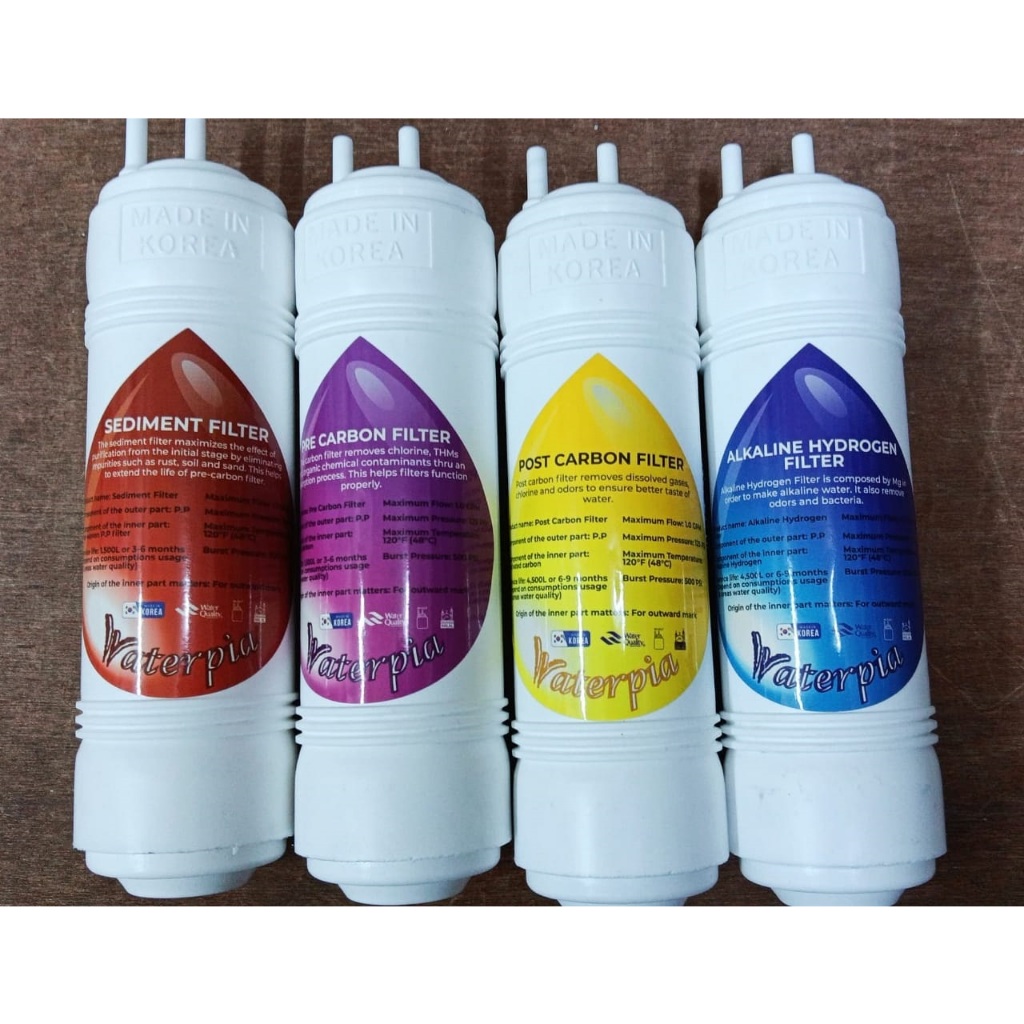 Korea Waterpia 4 Filters Alkaline Hydrogen Replacement Set | Shopee ...