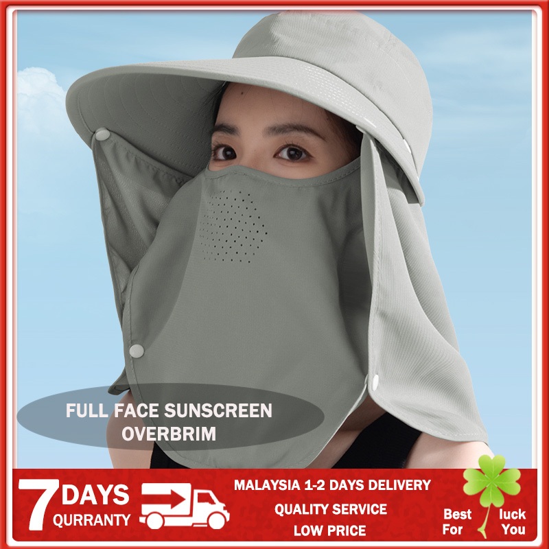 Sun hat Fishing Hat Neck Flap Waterproof Full Face Cover Anti Mosquito ...