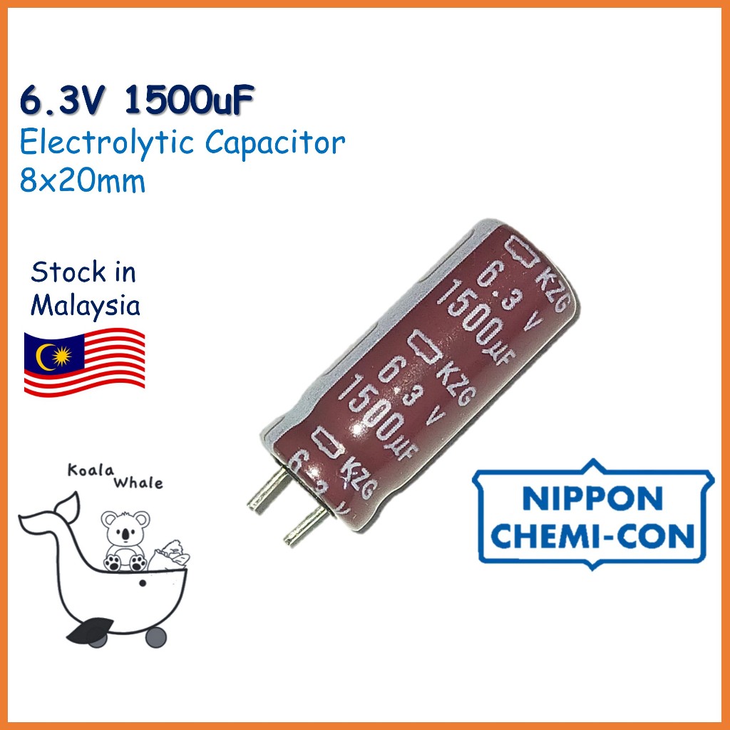 6.3V 1500uF Electrolytic Capacitor Kapasitor Elco Nippon Chemicon ...