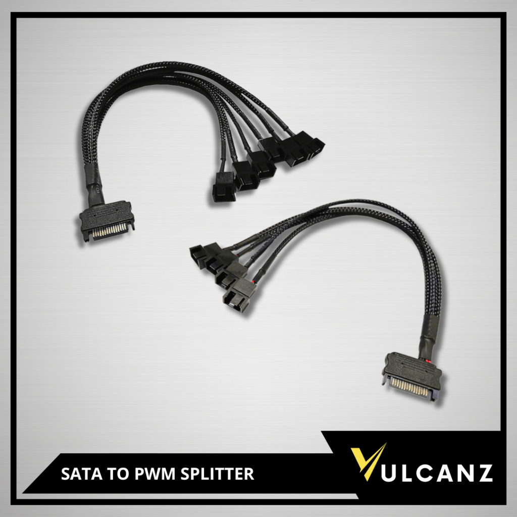 SATA TO PWM SPLITTER CABLE ADAPTER COMPATIBLE WITH 3-PIN AND 4-PIN PWM ...