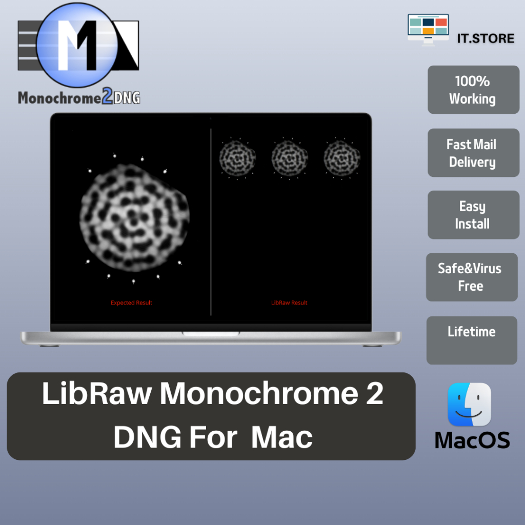 LibRaw Monochrome 2 DNG Lifetime for Intel and M1 Chip Apple Silicone MacOs/Macbook/Mac Software ...