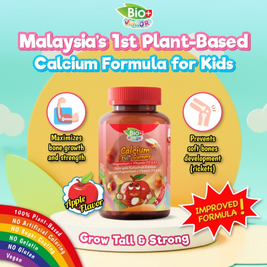Bio+ Junior Gummies Calcium, Magnesium, Vitamin D3 & K2 Apple Flavour ...