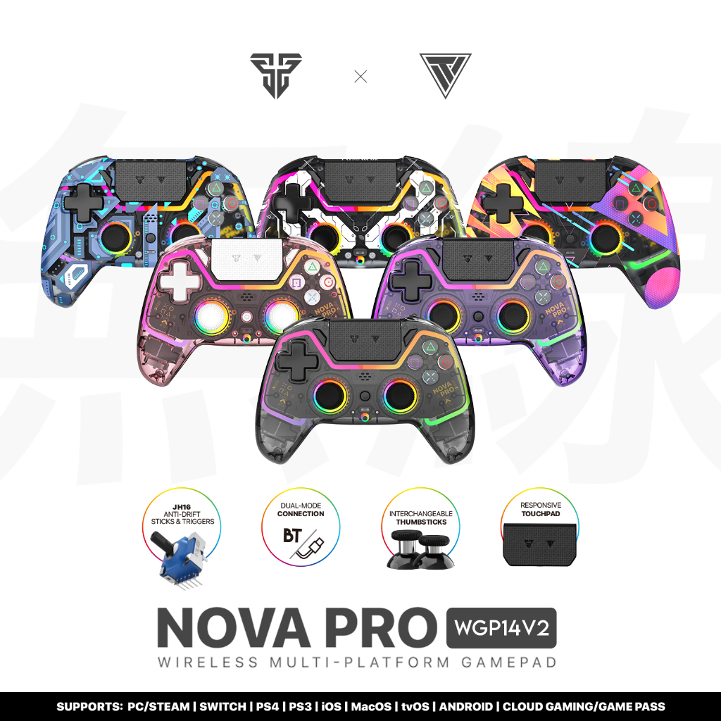 Fantech Gamepad Wireless Controller Anti-Drift Hall Effect NOVA Pro ...